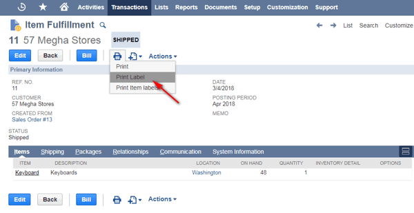 Bar Codes and Item Labels in NetSuite.